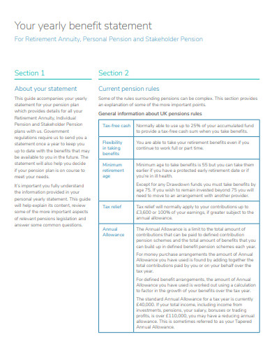 19+ Benefits Statement Templates in PDF | DOC | XLS
