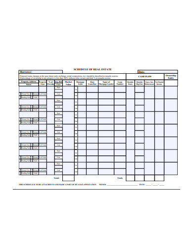 28+ FREE Real Estate Schedule Templates in PDF, Word