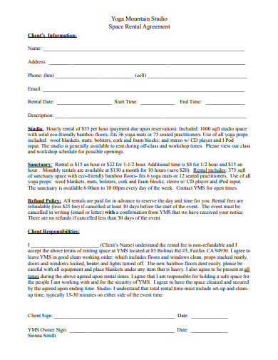 24+ Studio Rental Agreement Templates in PDF