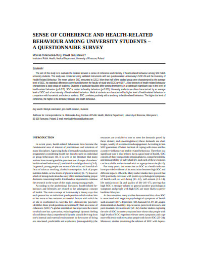 8+ Student Behavior Survey Templates in PDF