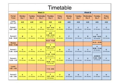 11+ School Timetable Templates In Excel | Numbers