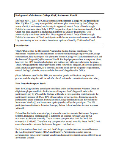 10+ 401k Plan Templates in PDF | DOC