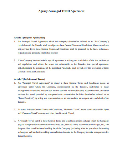 10+ Travel Agency Service Agreement Templates in PDF | DOC