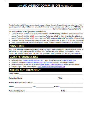 10+ Agency Commission Agreement Templates in PDF | WORD