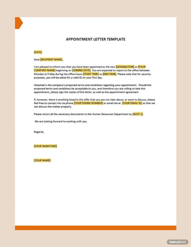 53+ Appointment Letter Template Examples