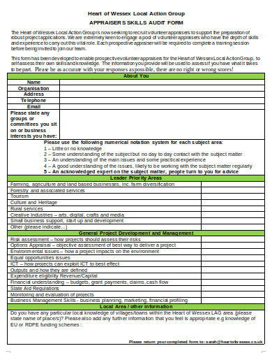 11+ Skills Audit Form Templates in PDF | WORD