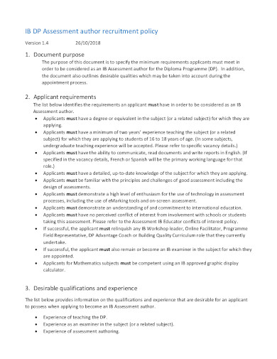 13+ Recruitment Policy Templates in PDF | MS Word