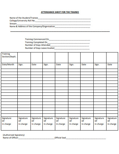 19+ Attendance Sheet Templates in PDF | DOC