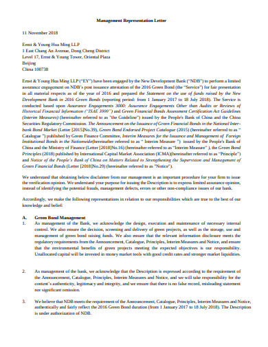 11+ Management Representation Letter Templates in DOC | PDF