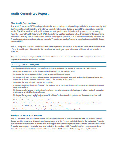11+ Audit Committee Report Templates in PDF | Doc
