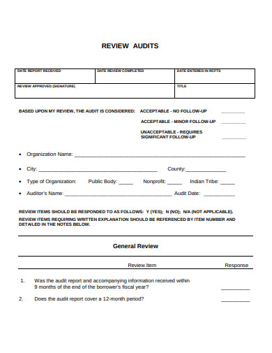 10+ Audit Review Checklist Templates in PDF | DOC
