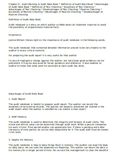 6+ Audit Notes Templates in Doc | Excel | PDF