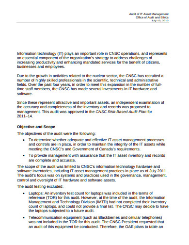 11+ Asset Management Audit Templates in PDF | MS Word
