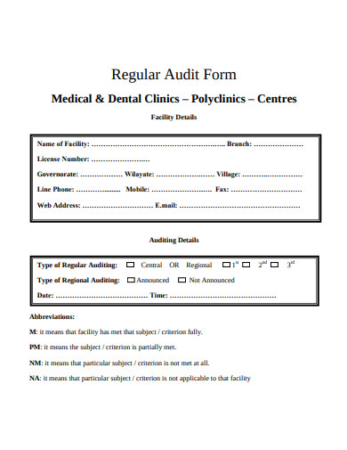 10+ Medical Record Audit Form Templates in PDF