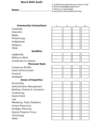 11+ Skills Audit Form Templates in PDF | WORD