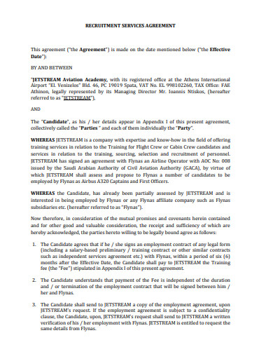 10+ Recruitment Services Agreement Template in PDF | MS Word