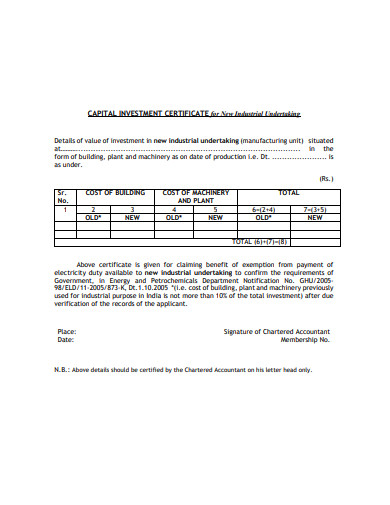 11+ Investment Certificate Templates in PDF | DOC