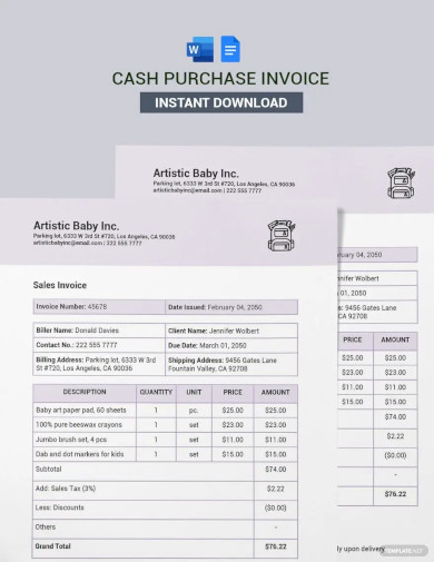 Cash Invoice Template - 18+ Word, PDF, Excel Format Download