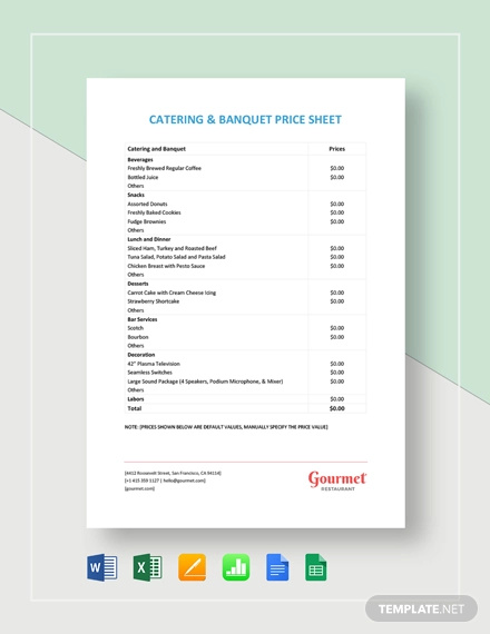 10+ Price Sheet Templates - Free Sample, Example, Format Download!