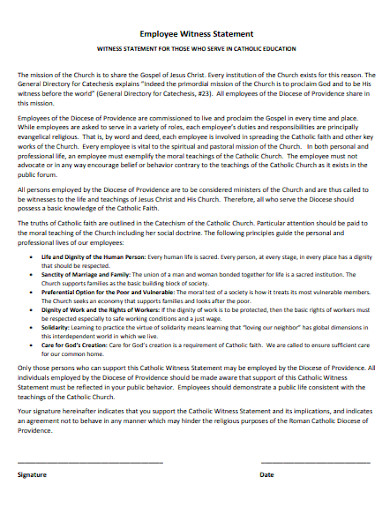 11+ Employee Witness Statement Templates in PDF | Word