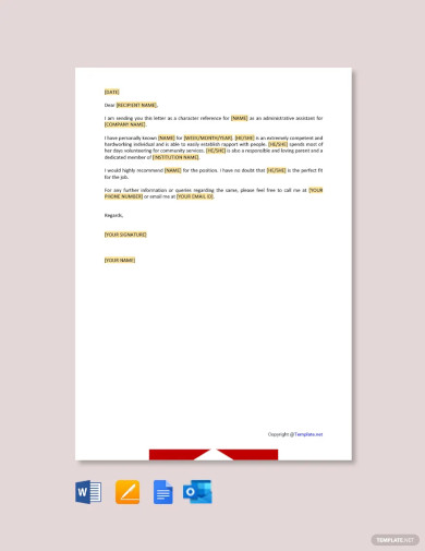 Character Reference Letter - 9+ Word, PDF Documents Download