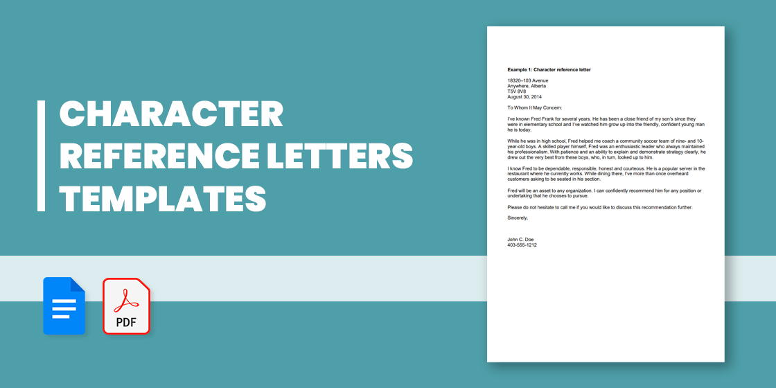 Character Reference Letter 9 Word PDF Documents Download