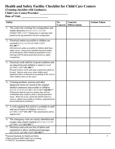 11+ Child Care Inspection Checklist Templates in PDF | DOC