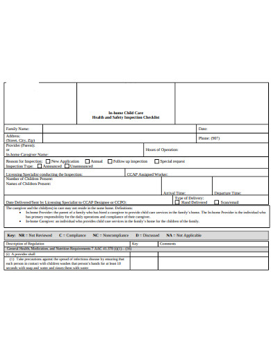 11+ Child Care Inspection Checklist Templates in PDF | DOC