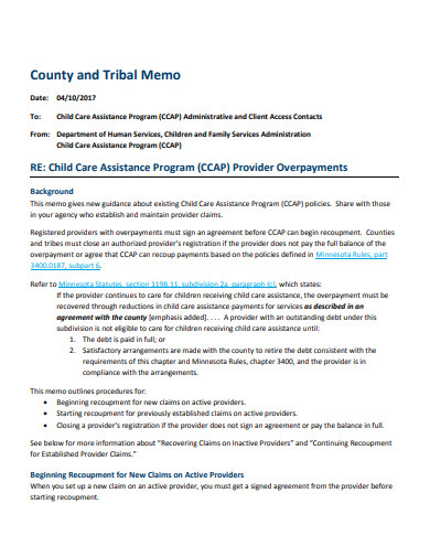 11+ Child Care Memo Templates in PDF | WORD