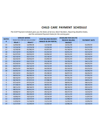 12+ Child Care Schedule Templates in PDF | Doc