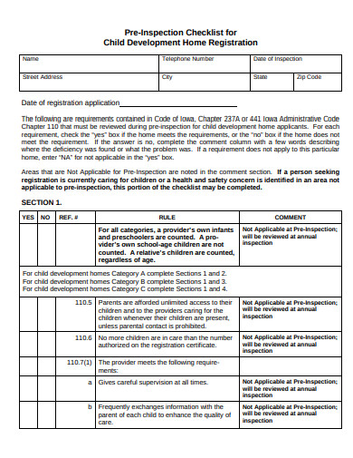 11+ Child Care Inspection Checklist Templates in PDF | DOC