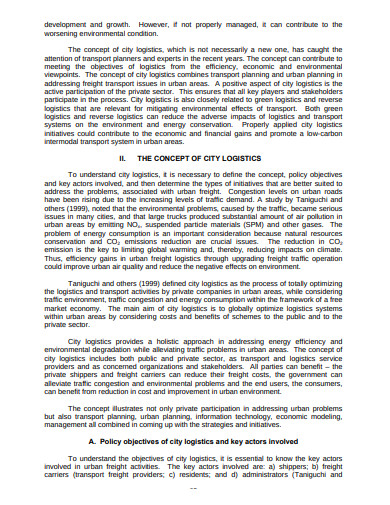 9+ Logistics Policy Templates in PDF | MS Word