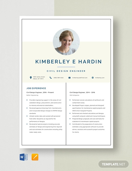 Free 9+ Civil Engineer Resume Templates, PDF, DOC