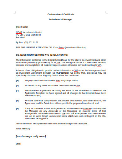 11+ Investment Certificate Templates in PDF | DOC