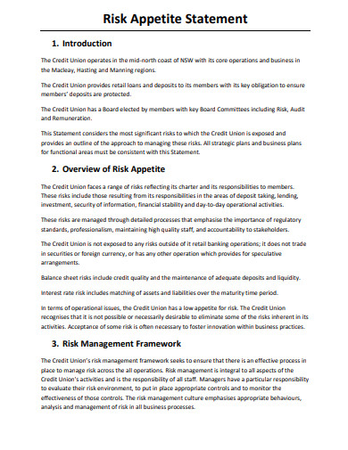 9+ Risk Appetite Statement Templates in PDF | DOC