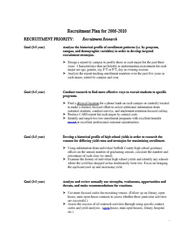 8+ College Recruitment Plan Templates in PDF | MS Word