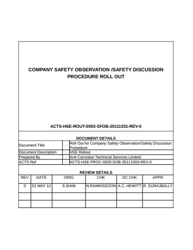 3+ Job Safety Observation Form Templates in PDF