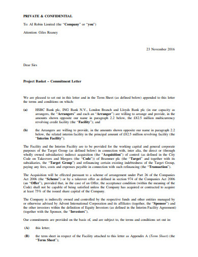 11+ Investment Commitment Letter Templates in PDF | DOC