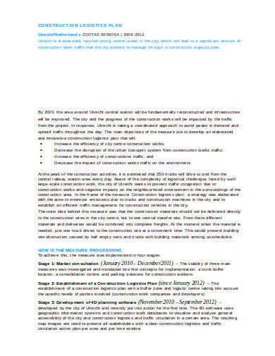 4+ Logistics Management Plan Templates in PDF | MS Word