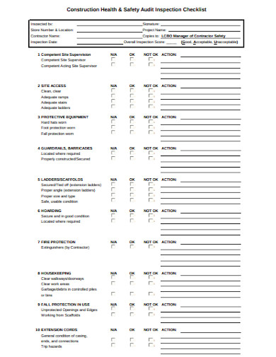10+ Safety Audit Checklist Templates in PDF | WORD