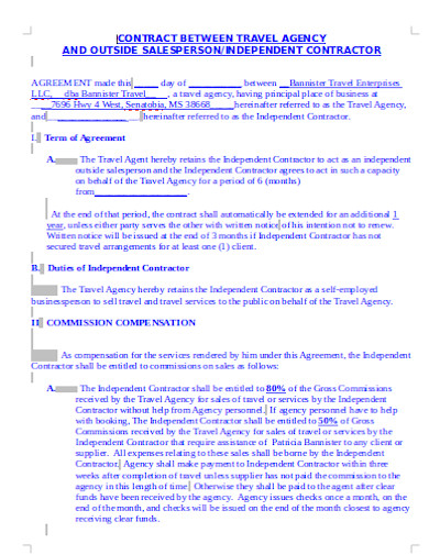 5+ Travel Agency Contract Templates in PDF | WORD