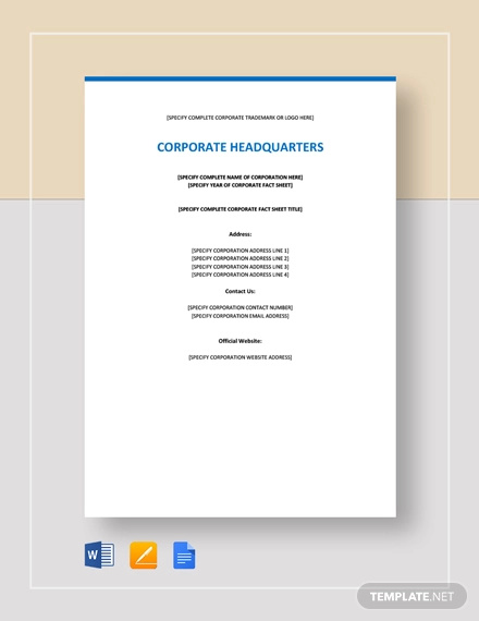 Company Sheet Templates - 18+ Word, PDF Format Download