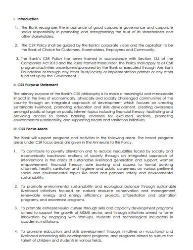 FREE 10+ Corporate Social Responsibility Policy Templates in PDF | MS Word