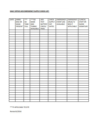 7 Office Supply Checklist Templates In PDF Word