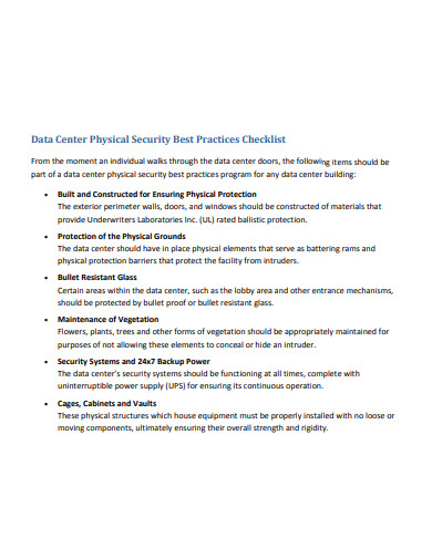 7+ Physical Security Audit Checklist Templates in Doc | PDF