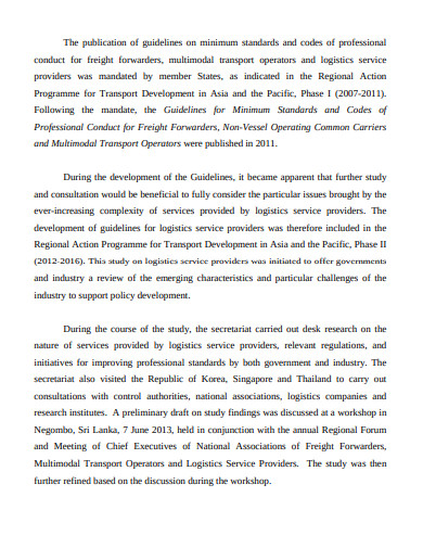 9+ Logistics Policy Templates in PDF | MS Word