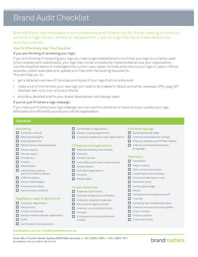 10+ Brand Audit Checklist Templates in PDF