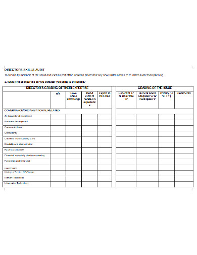11+ Skills Audit Form Templates in PDF | WORD