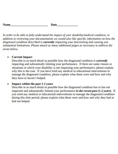 3+ Disability Impact Statement Templates in PDF