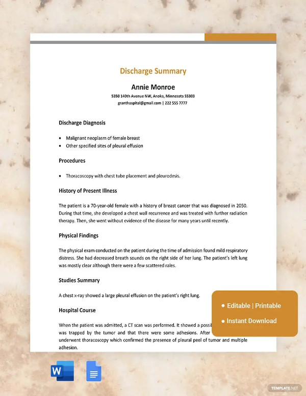 10+ Discharge Summary Templates - PDF, DOC | Free & Premium Templates
